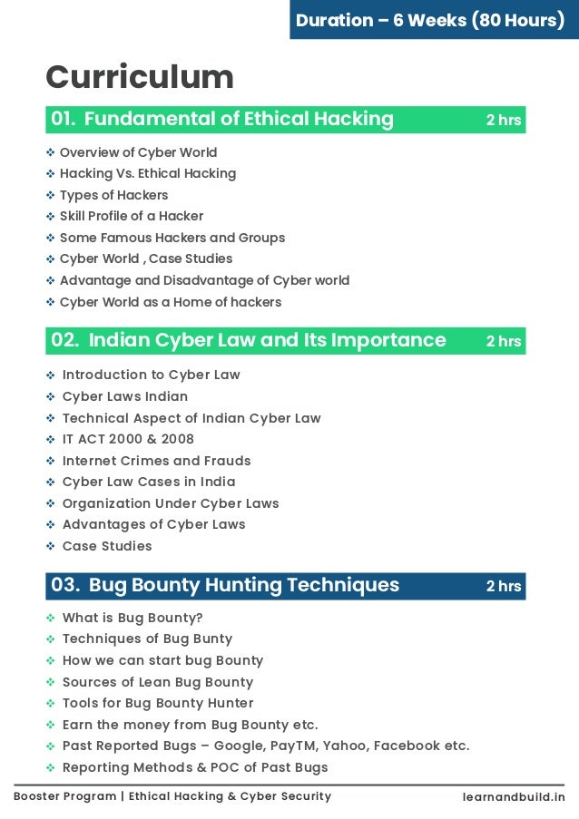 Ethical Hacking Course | certification Program | Learn & Build | PDF