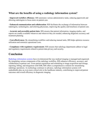 Boosting Efficiency and Accuracy Why Radiology Information Systems are Essential in Modern ...