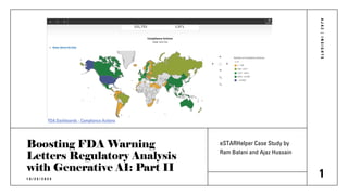 Boosting FDA Warning Letters Regulatory Analysis with Generative AI ...