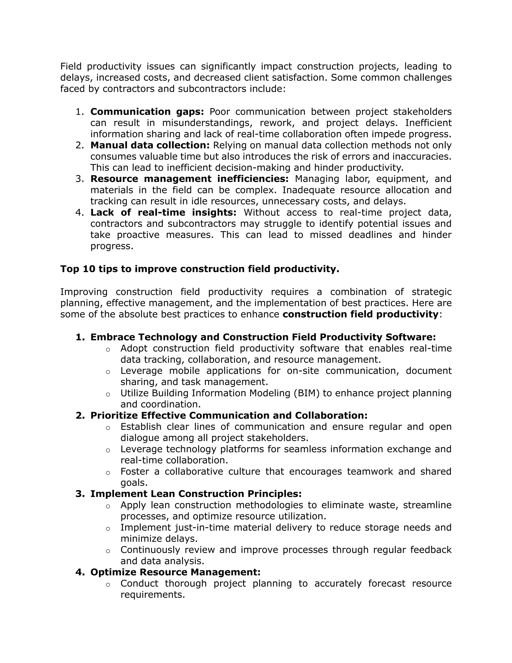 Boosting Field Efficiency with advanced Construction Field Productivity ...