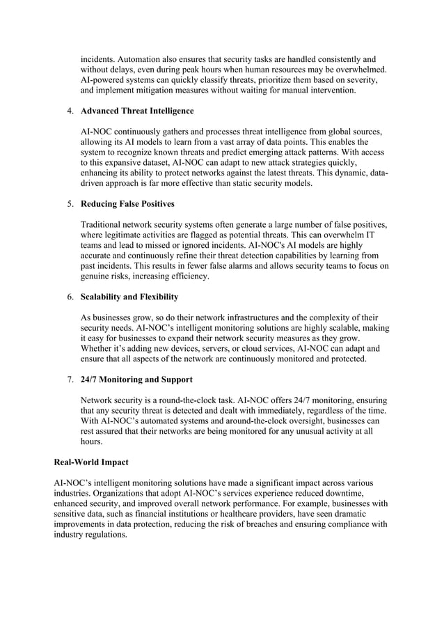 Boosting Network Security With Ai Noc Intelligent Monitoring Solutions Pdf