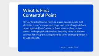 Boosting SEO With First Contentful Paint | PPTX | Search | Internet