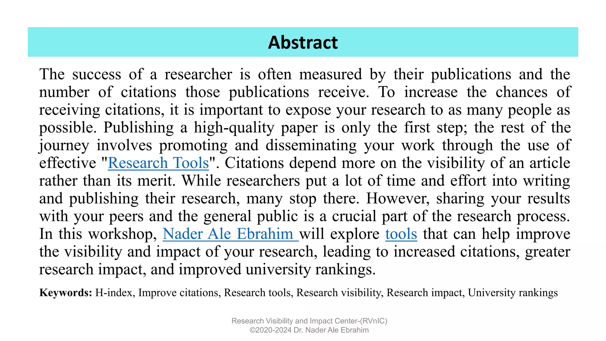 Boosting the Visibility and Impact of Your Research | PPT