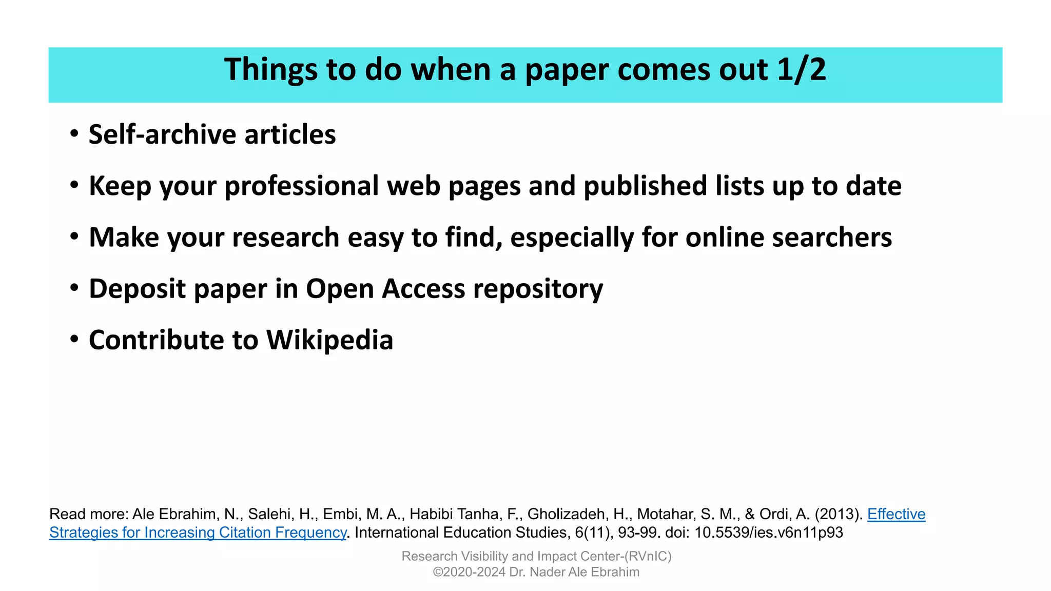 Boosting the Visibility and Impact of Your Research | PPT