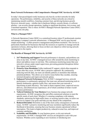 Boost Network Performance with Comprehensive Managed NOC Services by AI.docx