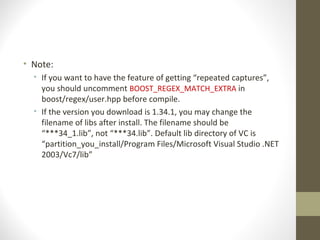Introduction to Boost regex | PPT