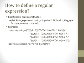 Introduction to Boost regex | PPT