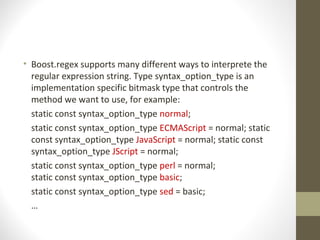 Introduction to Boost regex | PPT