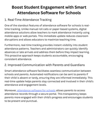 Boost Student Engagement with Smart Attendance Software for Schools | PDF