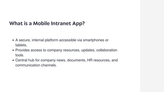 Boost Workplace Productivity with a Mobile Intranet App | PPT