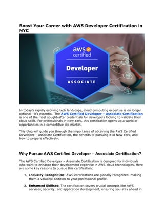 Boost Your Career with AWS Developer Certification in NYC (1).docx