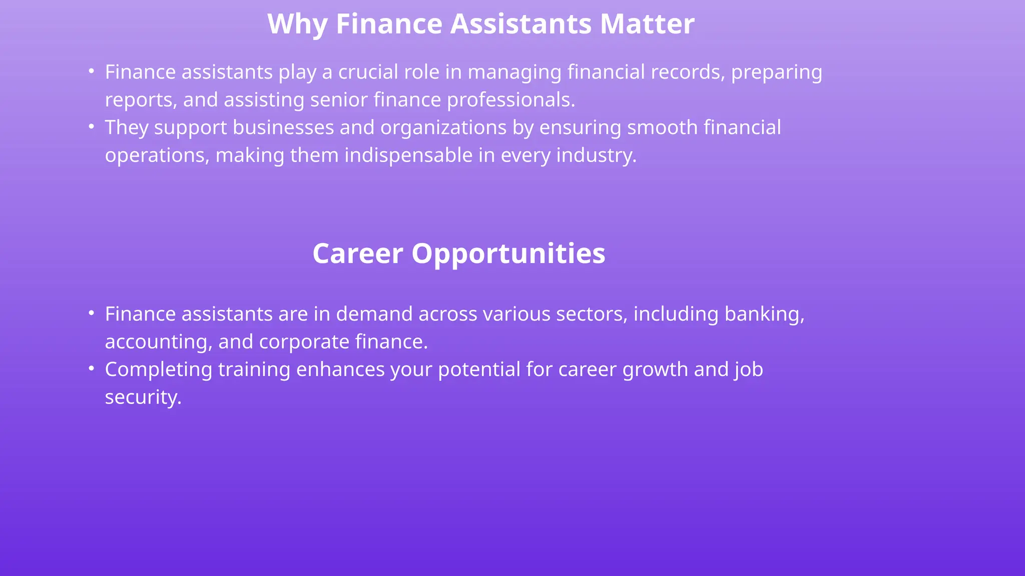 Boost Your Career with Comprehensive Finance Assistant Training | PPTX