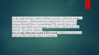Boost Your Crypto Portfolio: Ethereum Techniques for Earning ETH ...