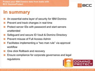 Protect your IBM Domino data from leaks with BCC DominoProtect | PPT