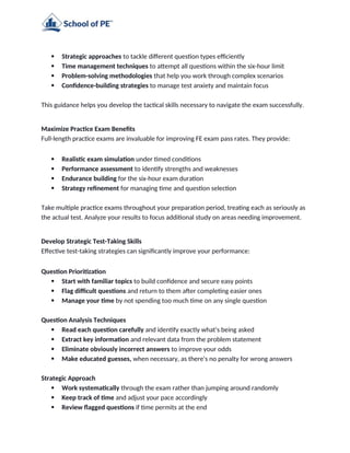 Boost Your FE Exam Pass Rates Essential Test-Taking Strategies | DOCX