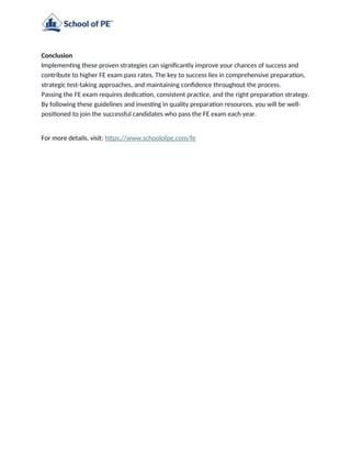 Boost Your FE Exam Pass Rates Essential Test-Taking Strategies | DOCX