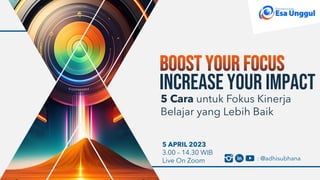 Boost your Focus for improvement Productivity | PDF