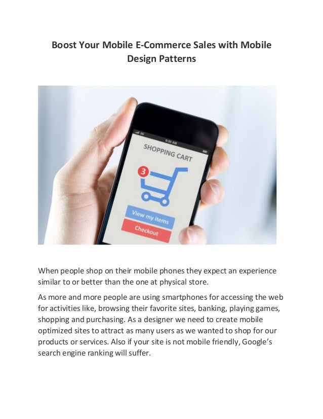 Boost Your Mobile Ecommerce Sales With Mobile Design Patterns