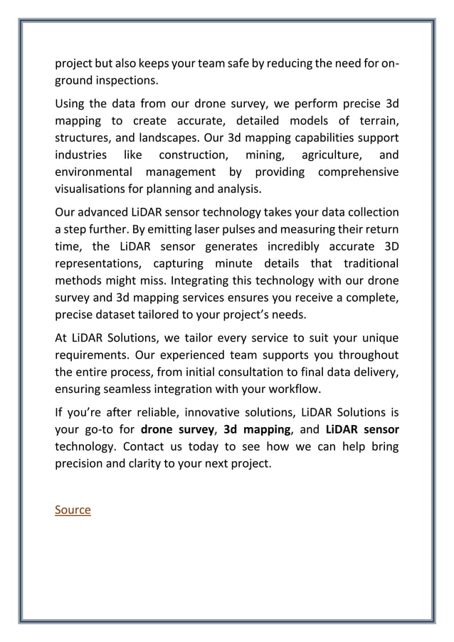 Boost Your Project’s Accuracy with Drone Survey, 3D Mapping & LiDAR ...