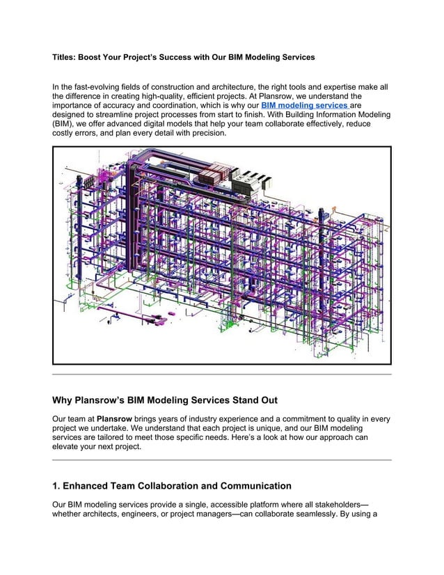 Boost Your Project’s Success with Our BIM Modeling Services.docx | Free Download