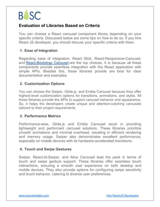 Boost Your Website with Top React Carousel Libraries | BOSC | PDF