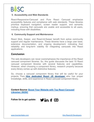 Boost Your Website with Top React Carousel Libraries | BOSC | PDF