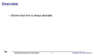 Reducing the boot time of Linux devices | PDF
