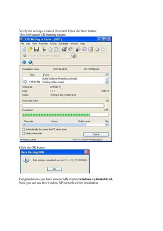 How to Create Bootable disk in Windows XP | PDF