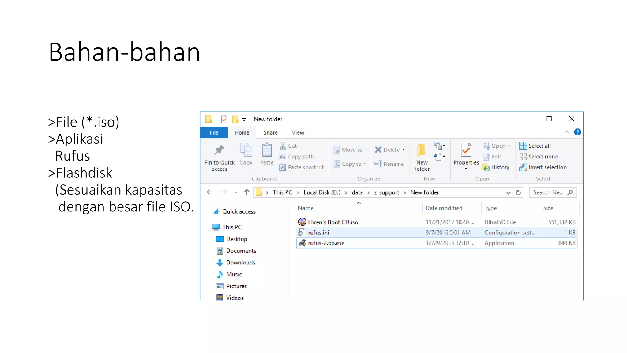 Bootable flashdisk menggunakan rufus | PPT