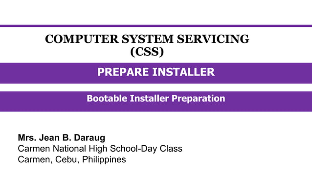 Bootable Installer Preparation .pptx | Operating Systems | Computer Software and Applications