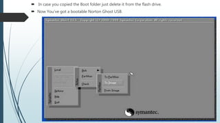 Bootable usb norton ghost by Hammad khokhar | PPTX