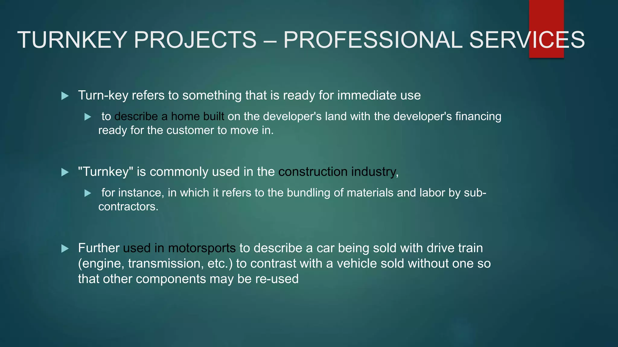 BOOT, BOT, Management Contracts & Turnkey PROJECTS | PPTX