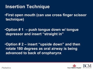 2013 Pediatric Fellows Boot Camp_Adjuncts BMV & LMA | PPT