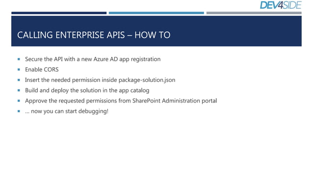 Calling APIs with SharePoint Framework | PPT