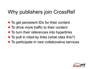 Boot Camp: Basics for New Members (2011 CrossRef Workshops) | PPT ...