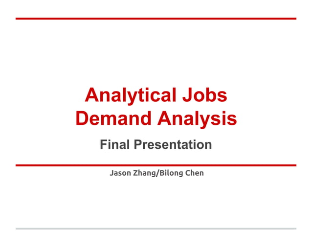 Data Scientist/Engineer Job Demand Analysis | PPT
