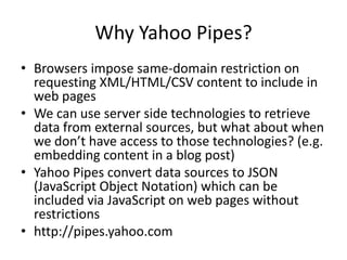 Using Yahoo Pipes | PPT