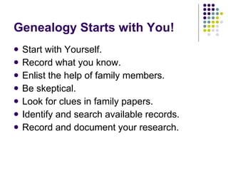 Genealogy Boot Camp Session 1 | PPT
