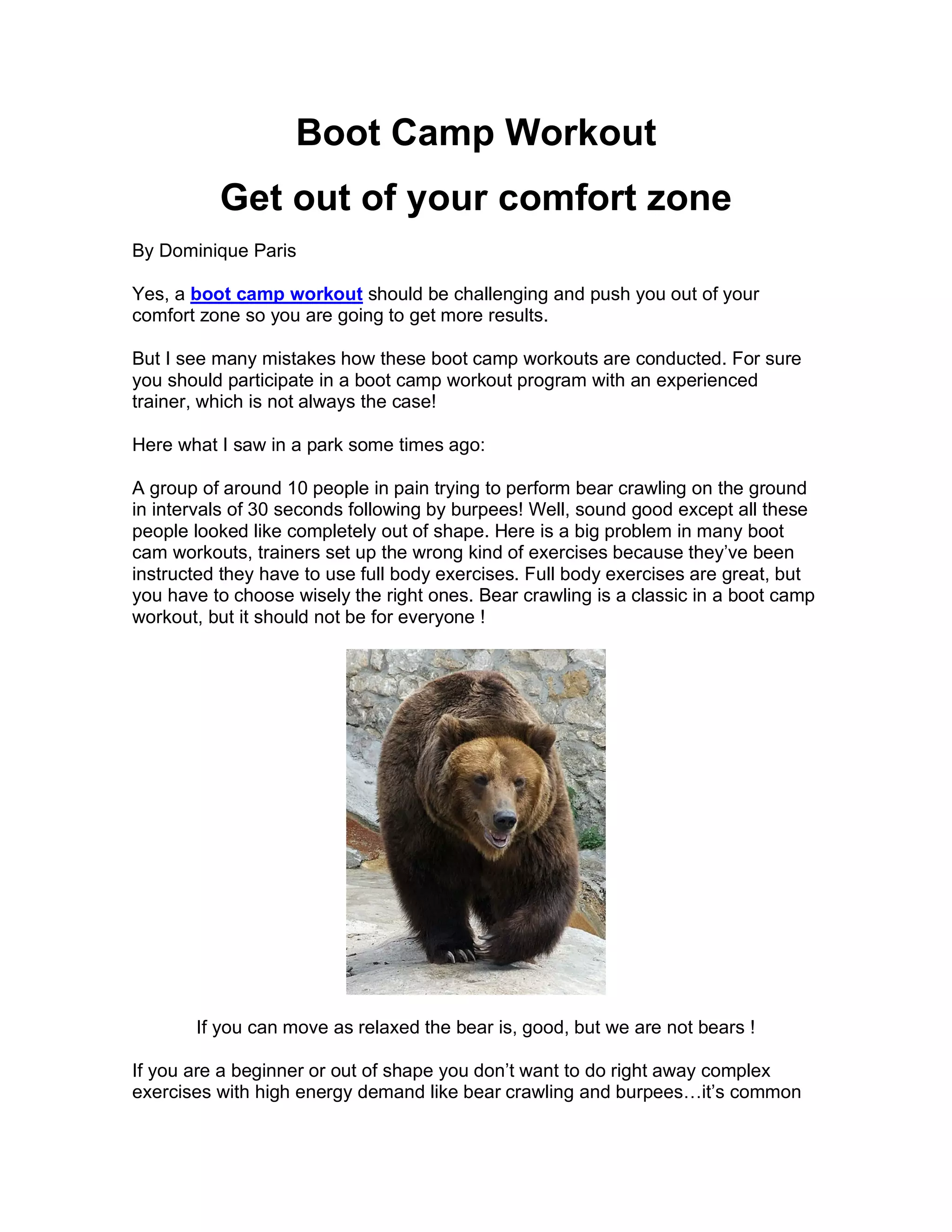 Boot camp workout | PDF