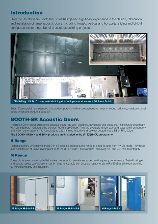 Booth sr-acoustic-doors-product-datasheet-pd04 | PDF