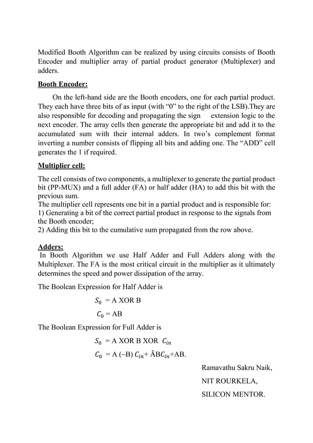 Encoding Schemes for Multipliers | PDF