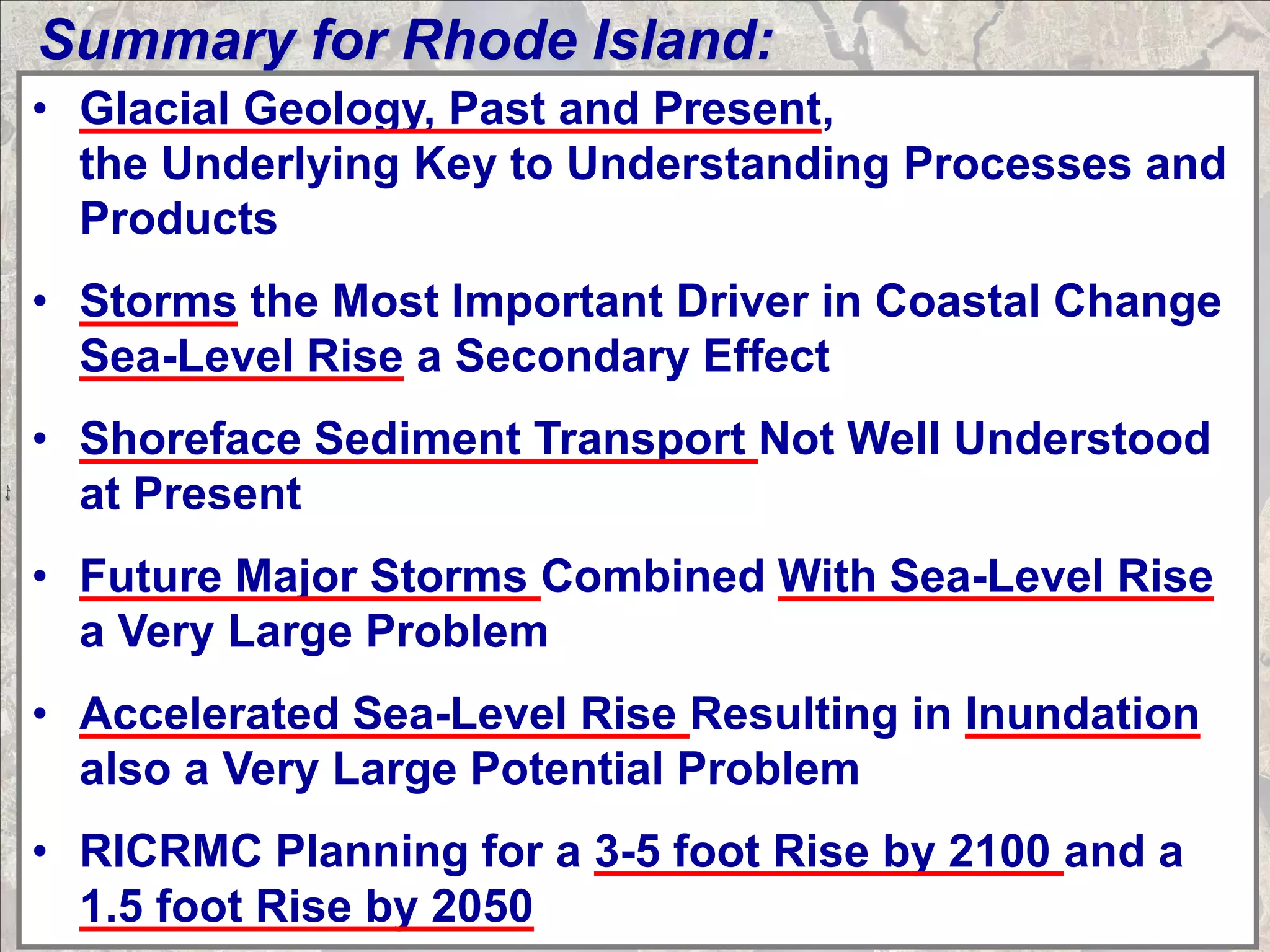 Coastal Geologic Hazards and Sea-Level Rise: Climate Change in Rhode ...