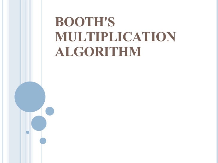 Booths Multiplication Algorithm