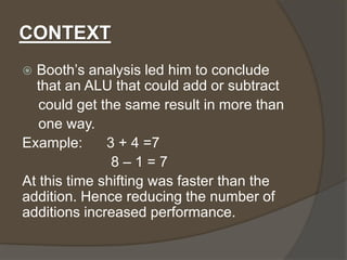 Booths algorithm for Multiplication | PPTX