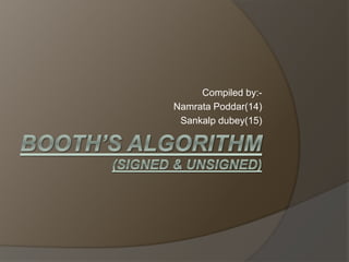 Booth’s algorithm.(a014& a015) | PPTX