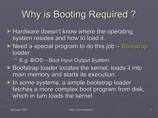 Booting in operating system in slideshare.ppt