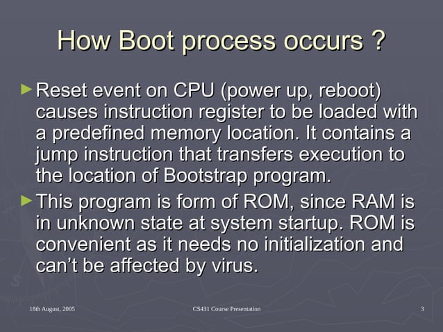Booting in operating system in slideshare.ppt | Operating Systems | Computer Software and ...
