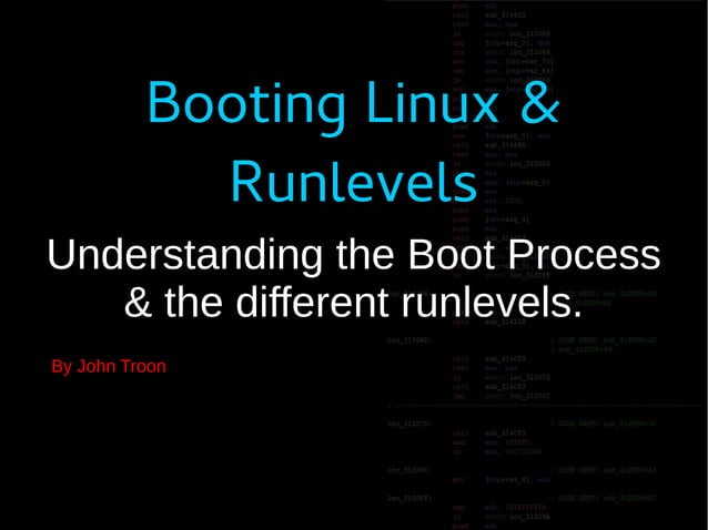 Linux : Booting and runlevels | PPT