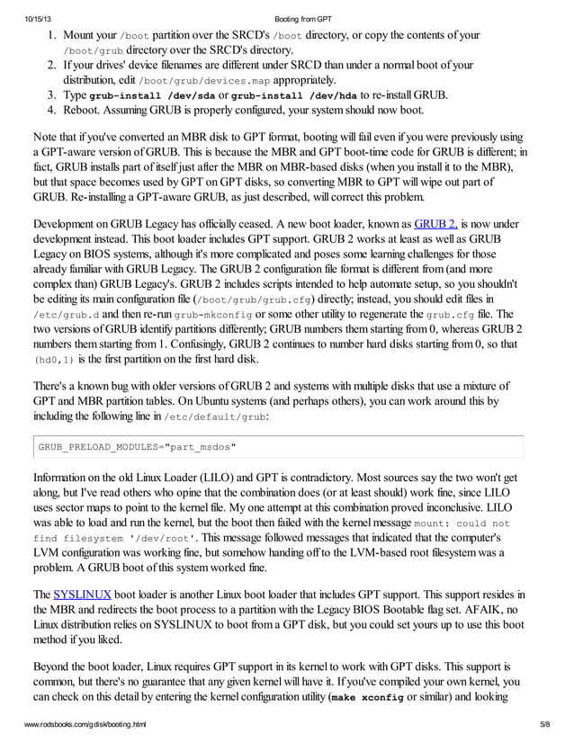 Booting from gpt | PDF | Operating Systems | Computer Software and Applications