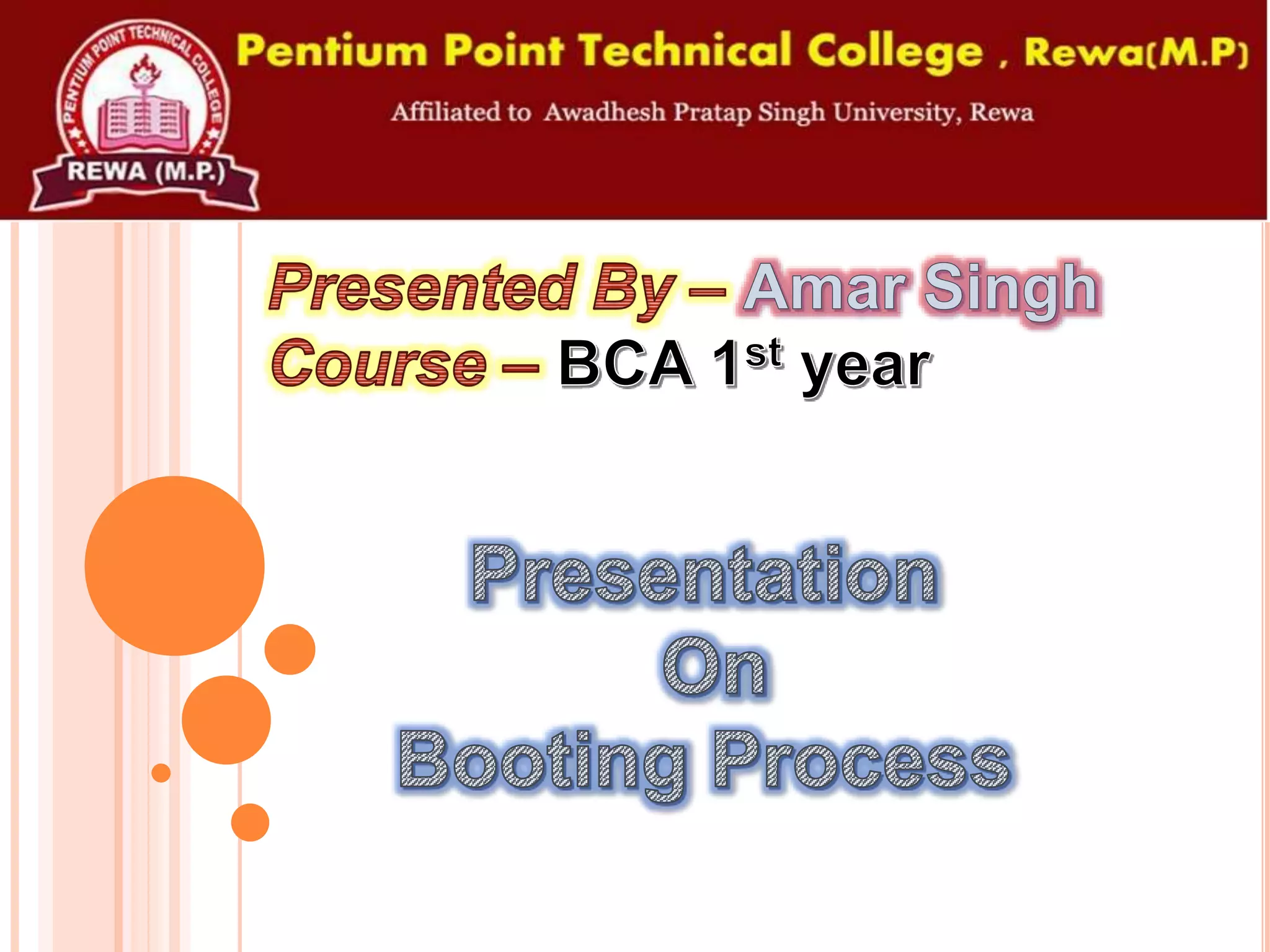 Booting process by Amar singh | PPT